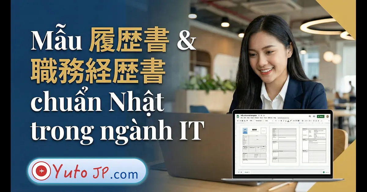 Mẫu CV 履歴書 và 職務経歴書 chuẩn Nhật khi xin việc trong ngành IT | YutoJP